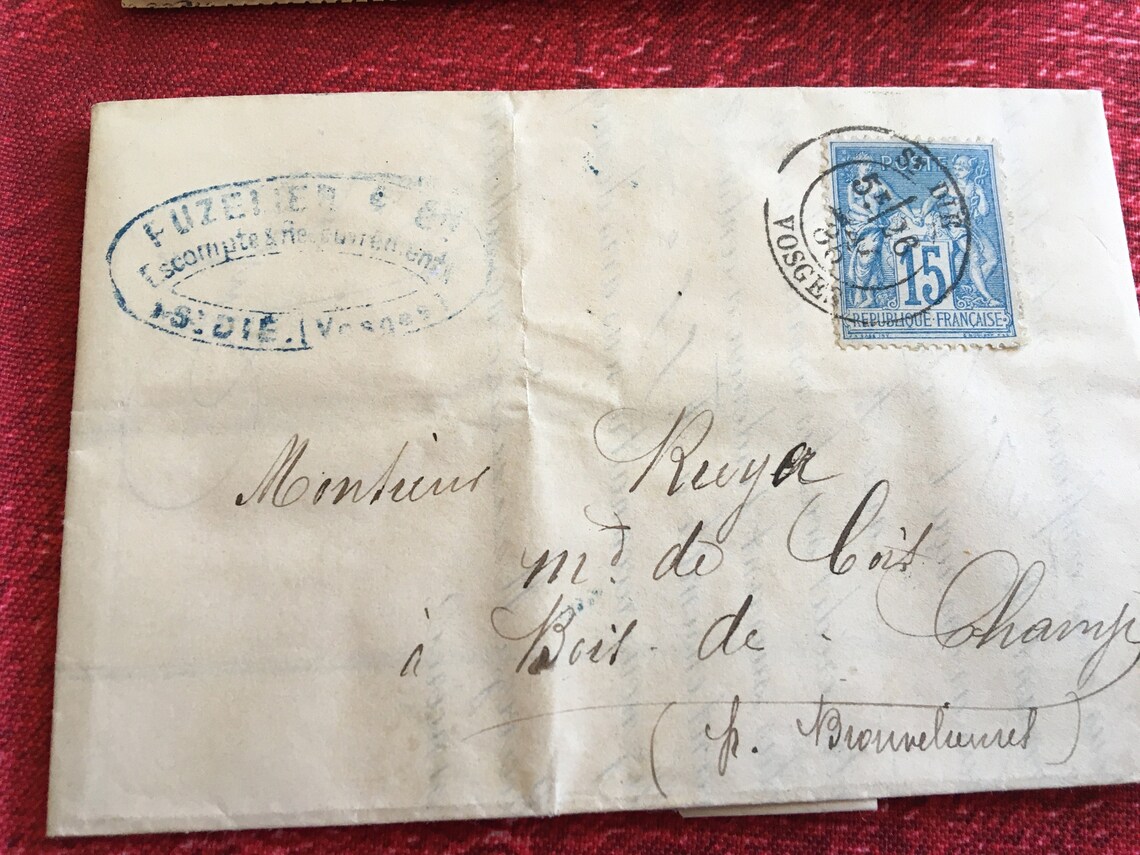 Antique French Folded Letters (1850 - 70s), Set of 5 With Post Stamps ...