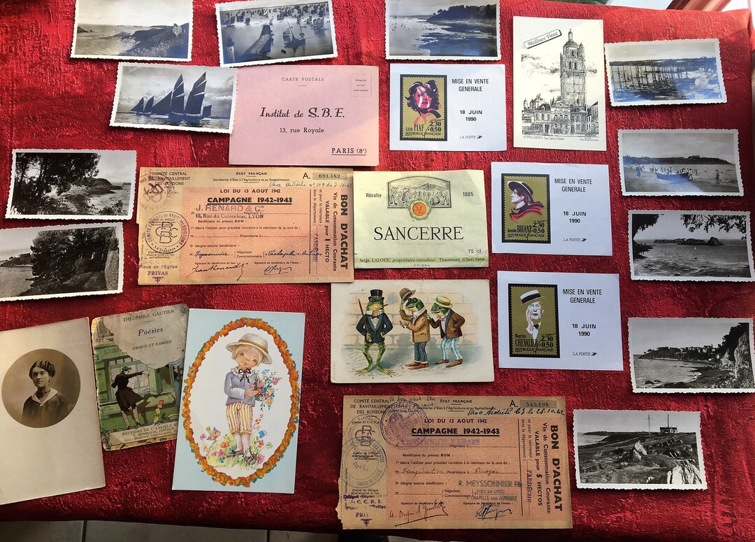 Scrapbooking Antique French Letters, Illustrated Postcards, Stamps ...