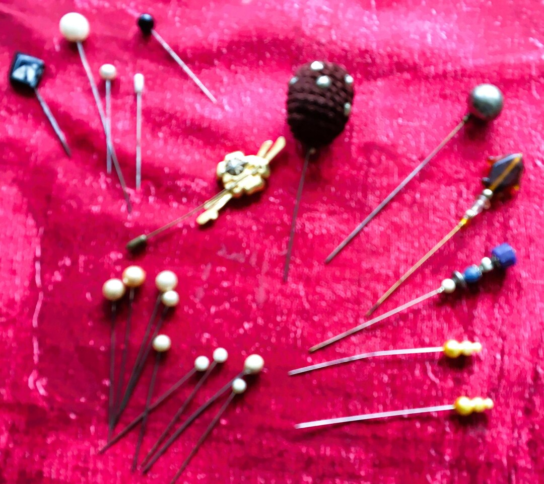 Set of 21 Pin Hat Needle & Hair for Lady 19th French Vintage Accessory ...