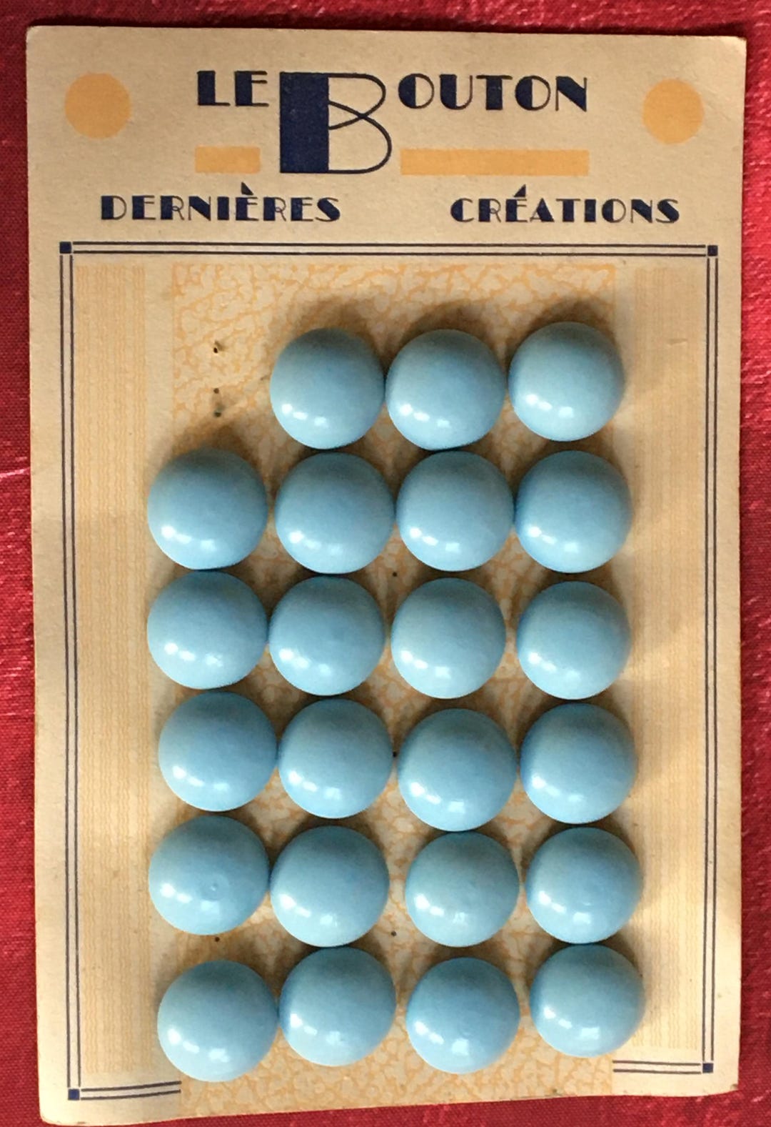 Vintage French Set of 23 Buttons Blues, 1940/50 Antique Button, Paris ...