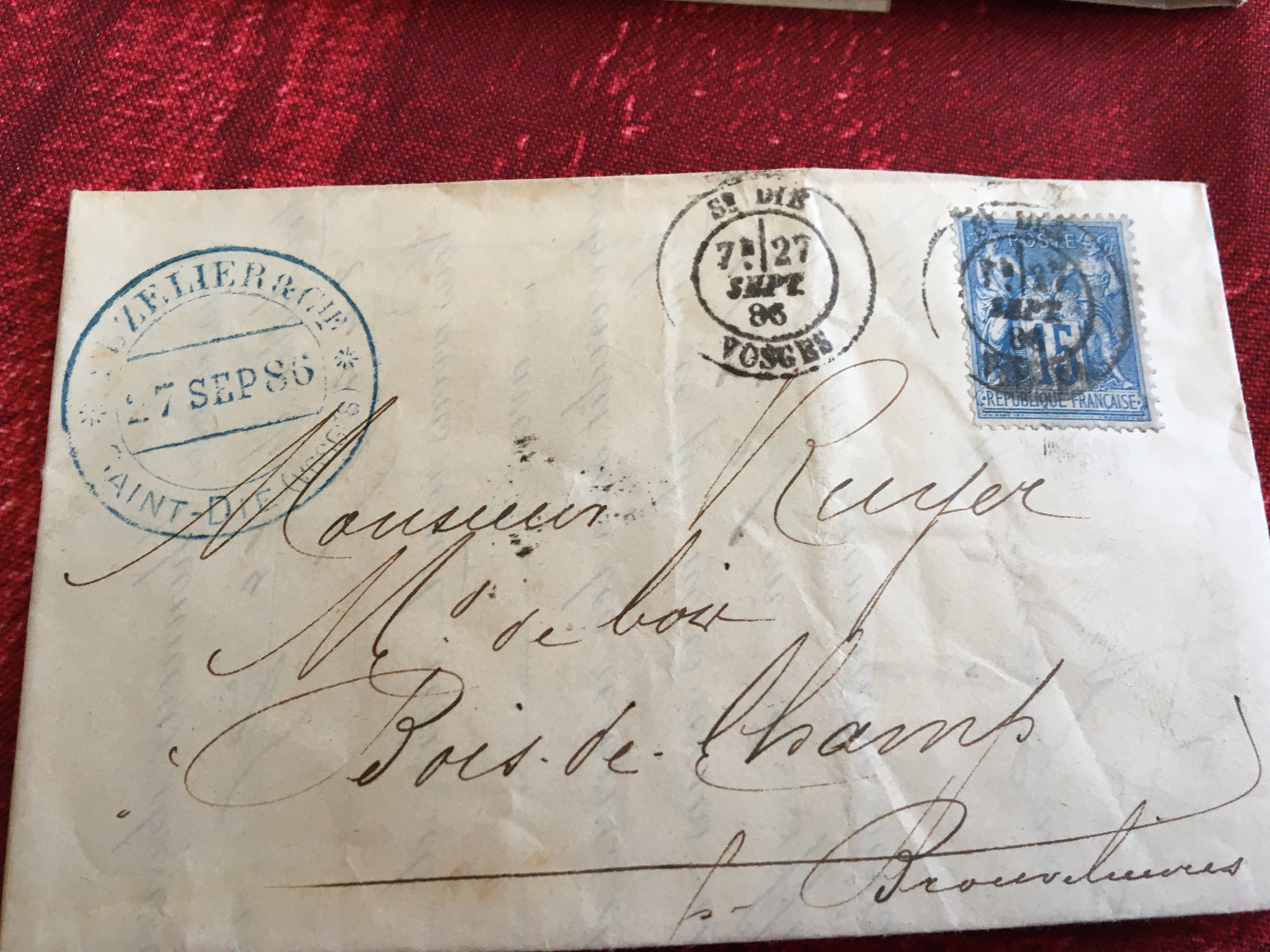 Antique French Folded Letters (1850 - 70s), Set of 5 With Post Stamps ...