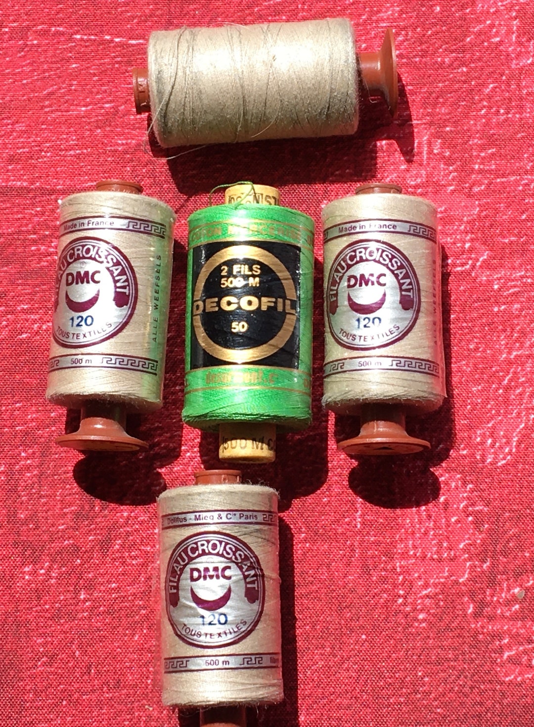 Vintage Vintage 5 Spools of Luxe De France DMC Threads for Embroidery ...