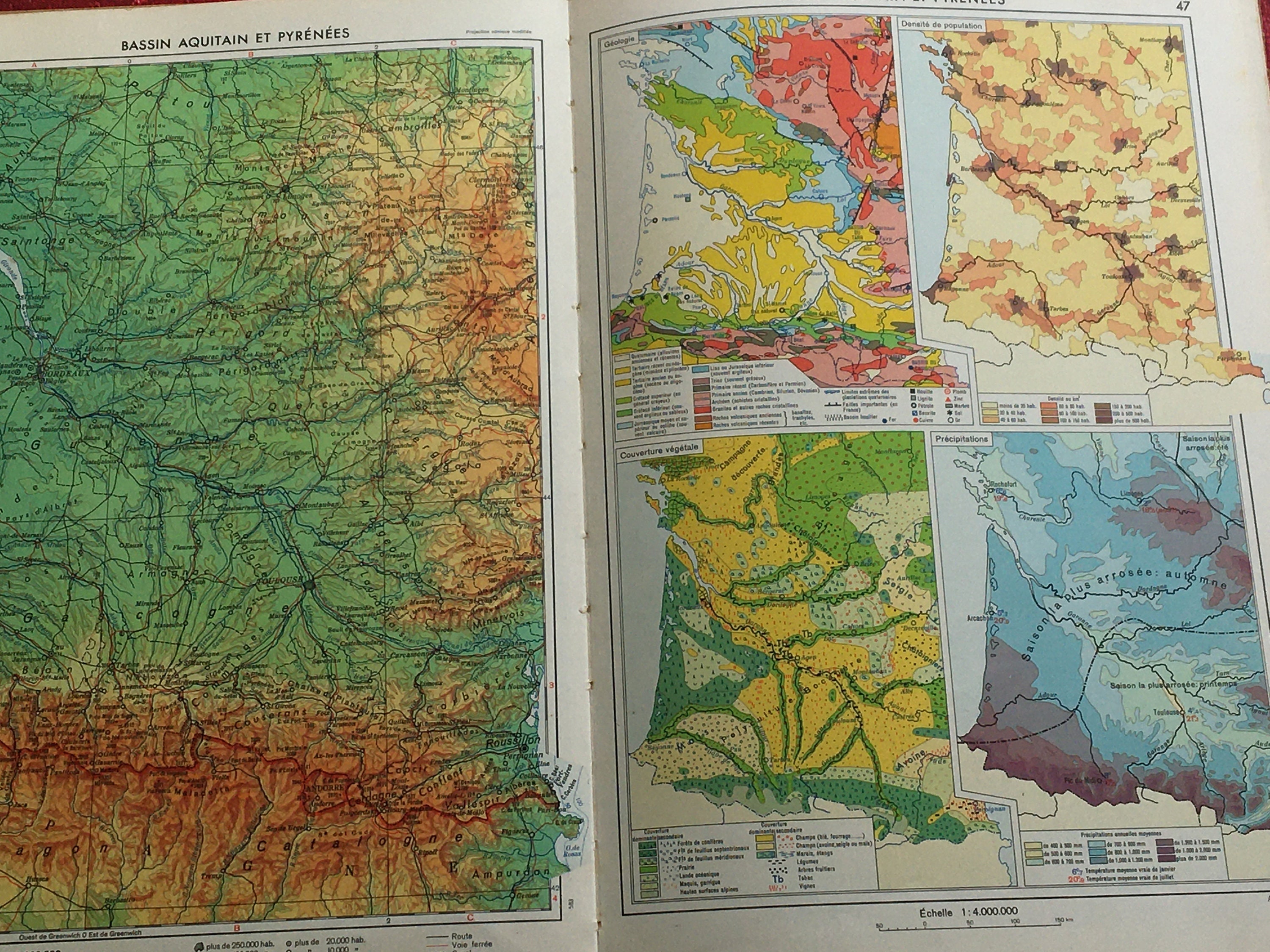 New General Atlas of France Edition Bordas 1959 World Geography ...