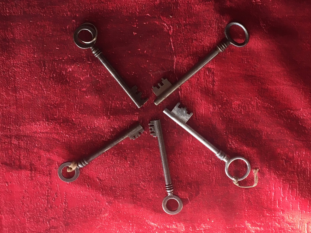 Médiéval Ferronnerie Clef-set of 5 Keys,french Country Castle,iron ...