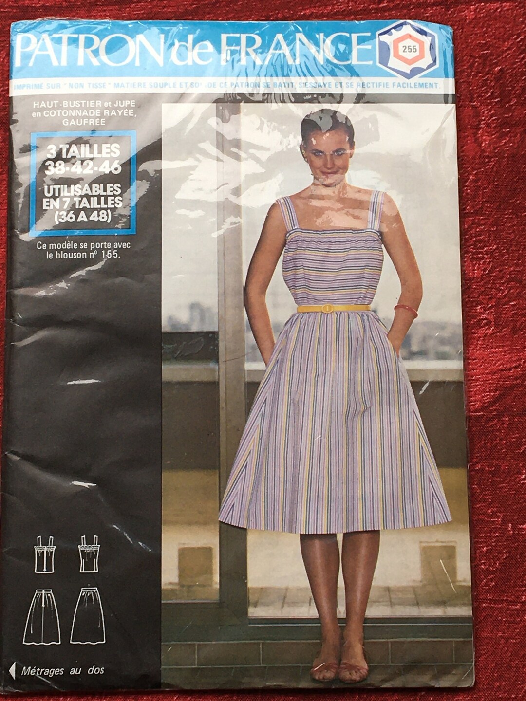 Vintage French Skirt Pattern, Sewing, Patron De France Bustier Top ...