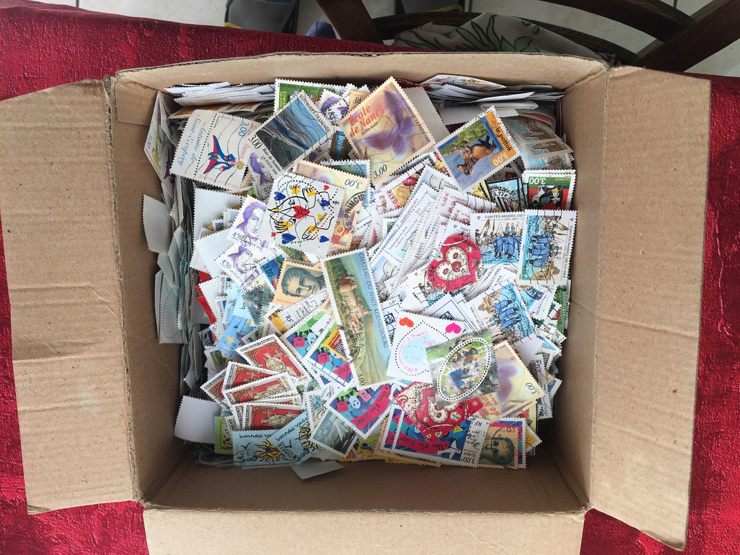 70 Postage Stamps Collection of France Large, Medium Format Soft Size ...