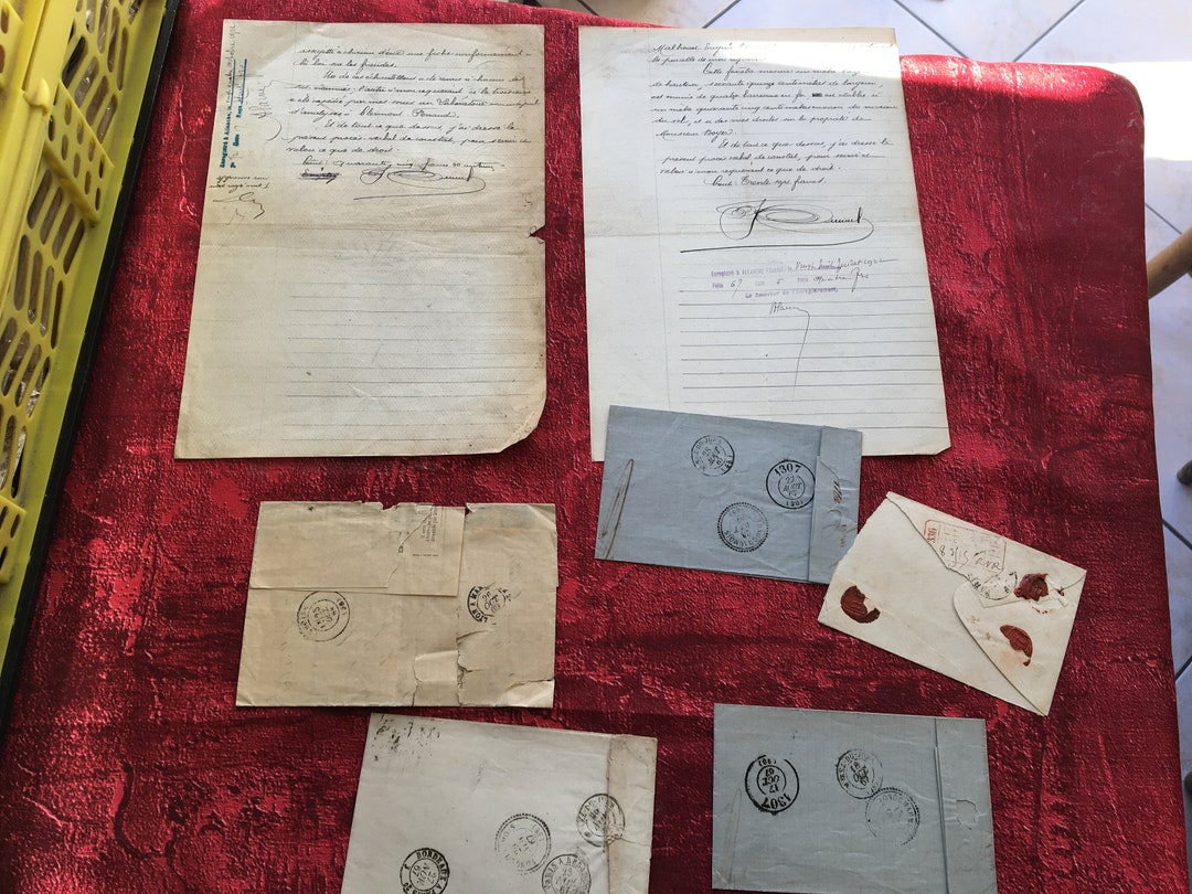 1850 France 5 Letters Blue Envelope Cérès Stamp Cancellation: Stamp ...