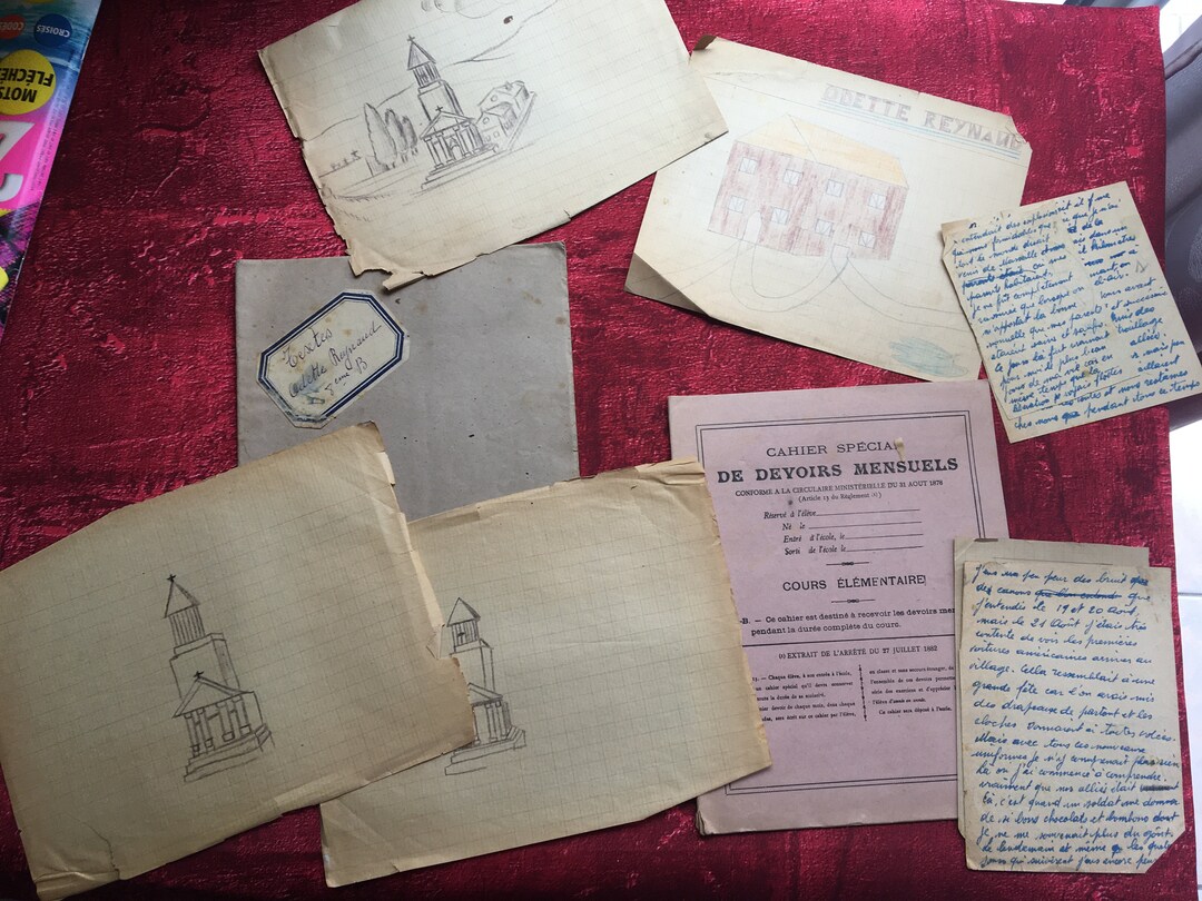 Exercisebook France 1946-notebook Text Schoolgirl Odette Reynaud Born 1935-calligraphy,writing ...