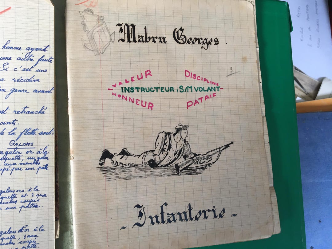 Handwritten France Military Infantry Instructor Notebook S/M Flying ...