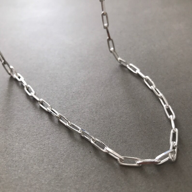 Paperclip Necklace Rectangle Link Necklace Layering - Etsy