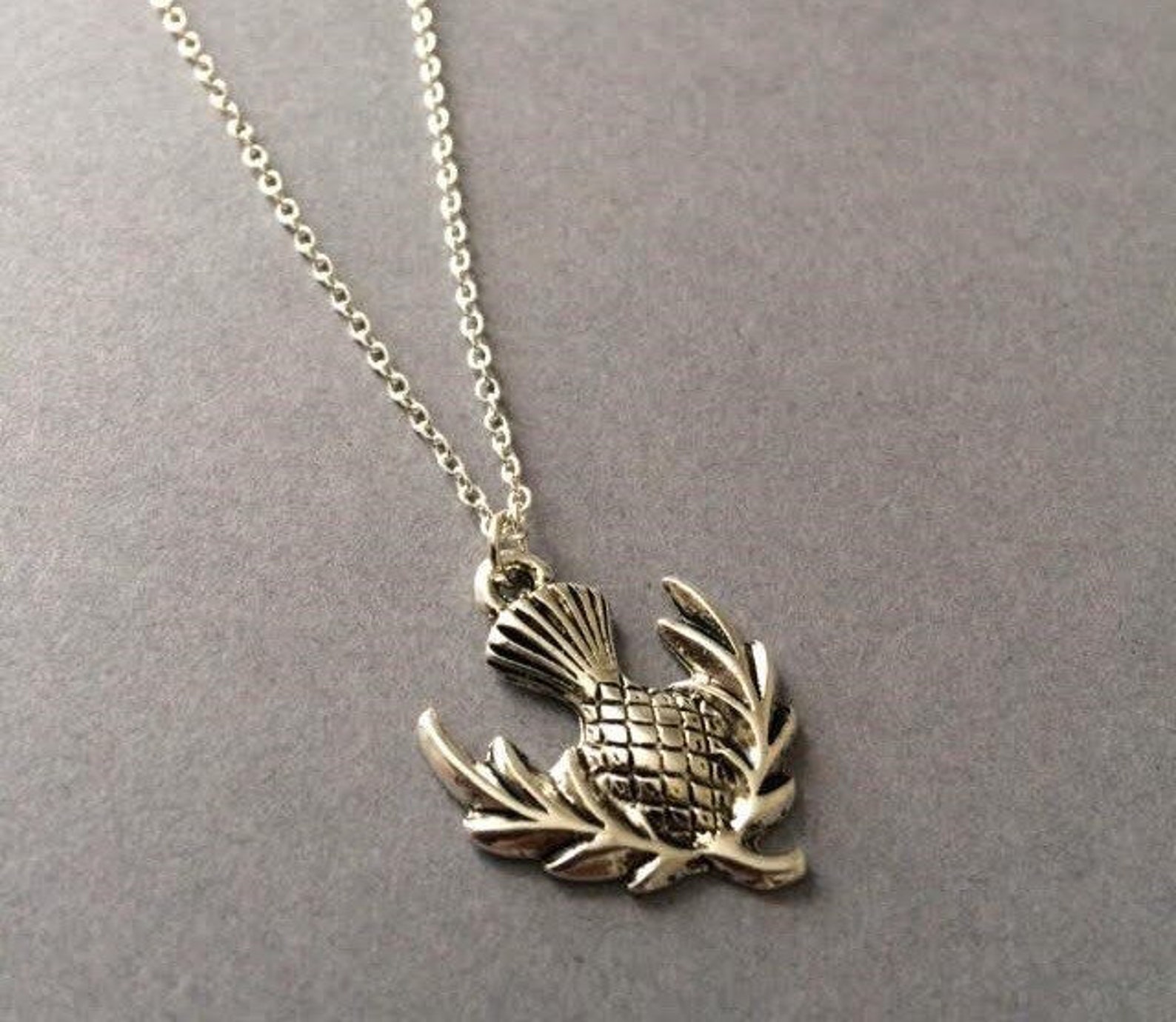 Scottish Thistle Necklace, Thistle Necklace, Birthday Gift for Her ...