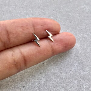 Lightning Bolt Earrings, Lightning Bolt Studs, Lightning Studs, Tiny Studs,stocking Fillers for ...
