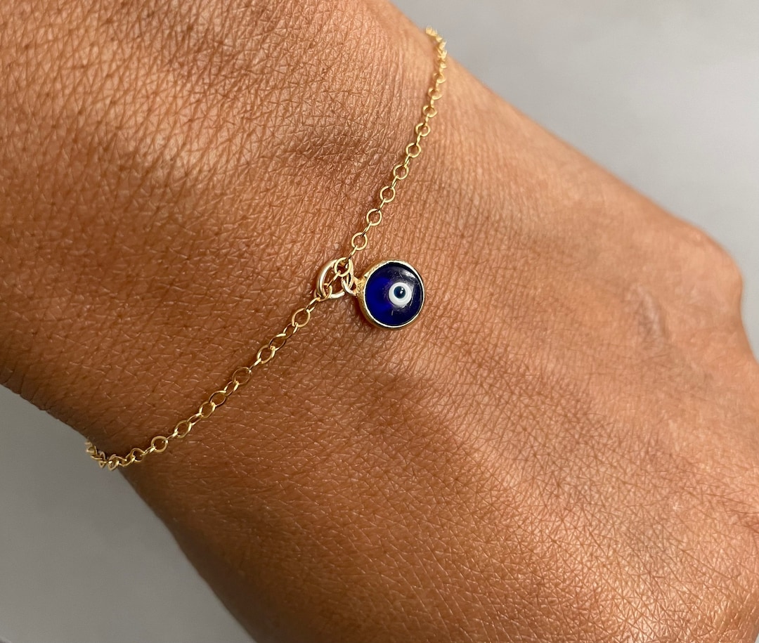 Gold Evil Eye Bracelet Evil Eye Charm Bracelet Mothers Day - Etsy UK