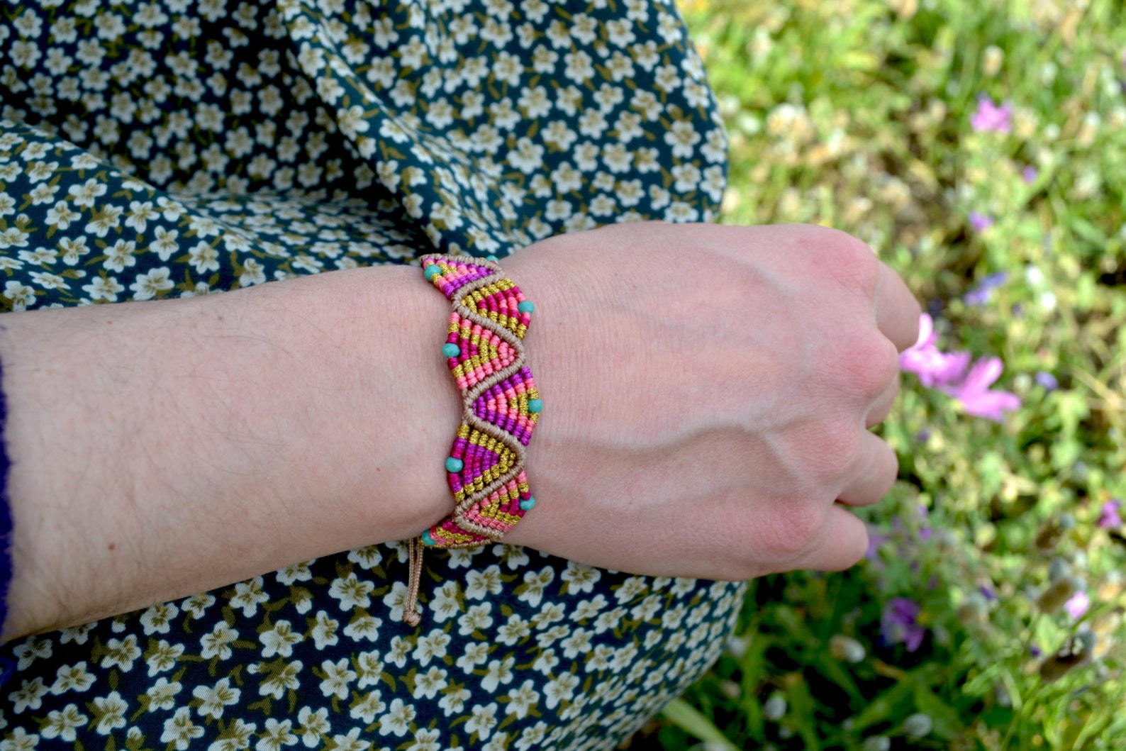 Boho Bracelet - Colorful Bracelet - Micro Macrame Bracelet - Jewellery ...