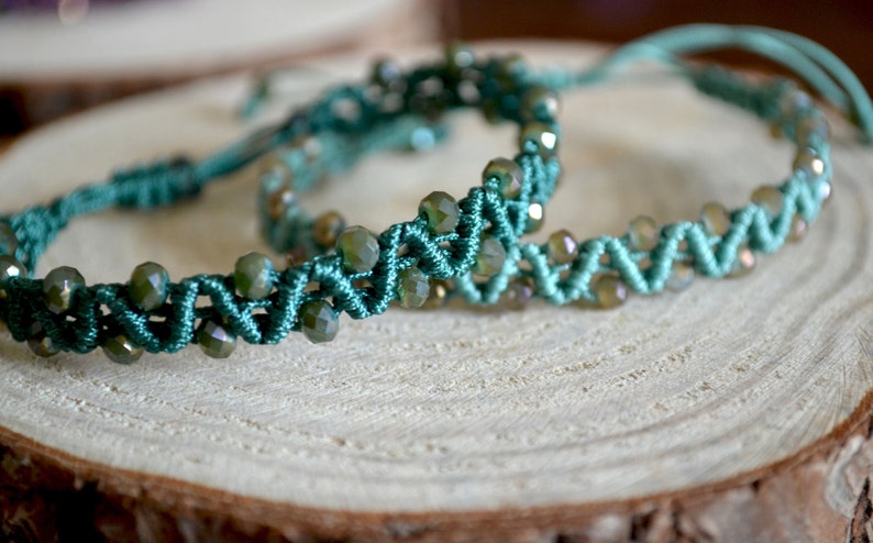 Macrame Bracelets - Stacking Bracelet - Crystal Bracelet - Adjust ...