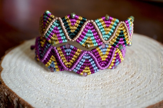 Boho Bracelet Macrame Bracelet Crystal Bracelet Micro - Etsy