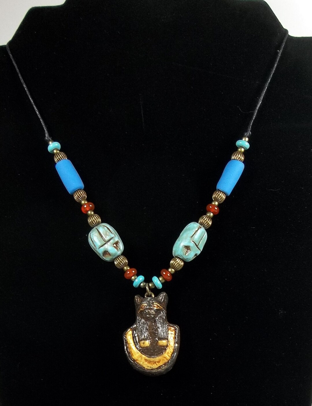 Handmade Goddess Bast Bastet Cat Amulet Egyptian New Kingdom Style ...