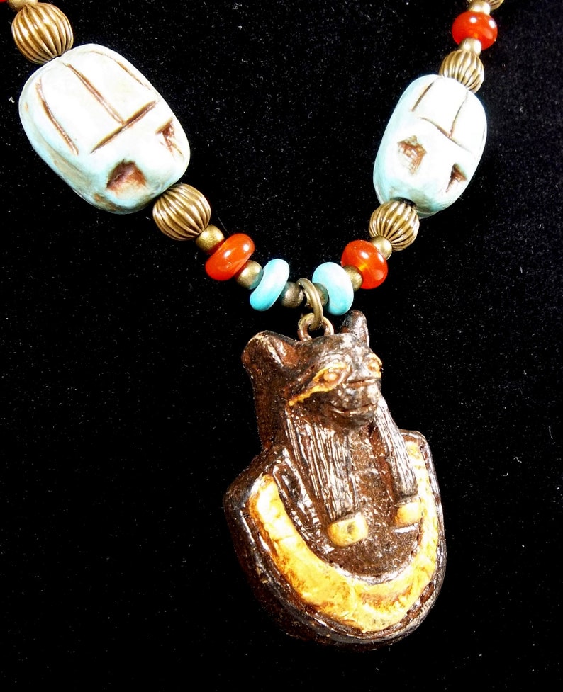 Handmade Goddess Bast Bastet Cat Amulet Egyptian New Kingdom Style ...
