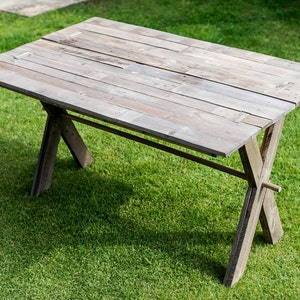 Reclaimed Wood Dining Table. Hand Made Rustic X Leg Design - Etsy