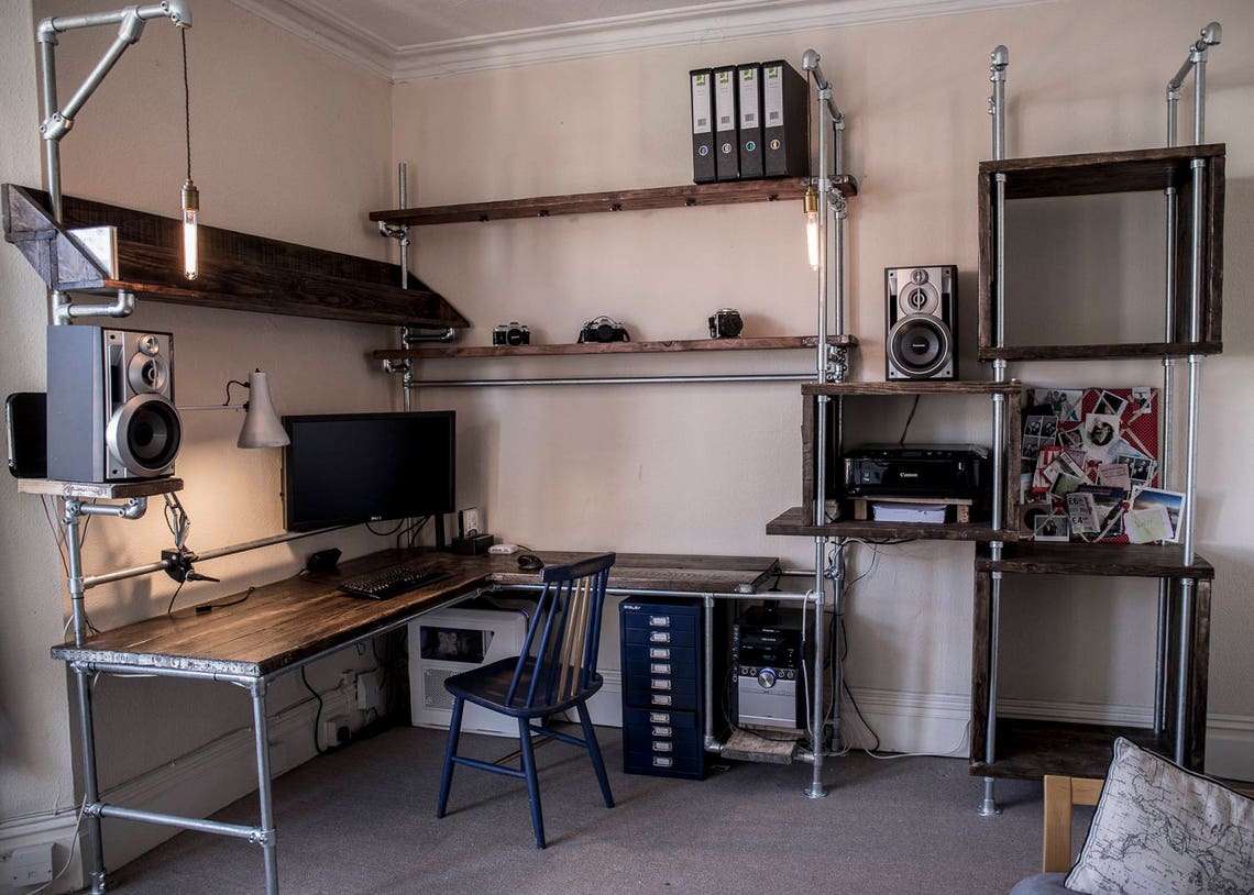 Reclaimed Scaffolding and Pipe Workstation Bespoke Desk and - Etsy
