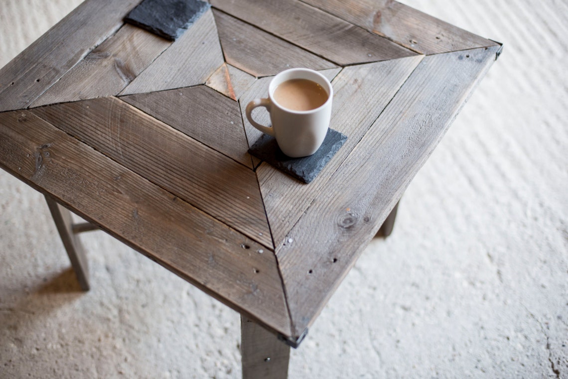 Reclaimed Wood Square Coffee or Lamp Table. Hand Made Rustic - Etsy