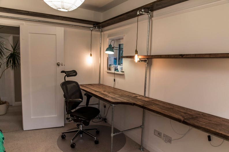 Bespoke Workstation Freestanding Shelving and Desk Made From Reclaimed Scaffolding. - Etsy