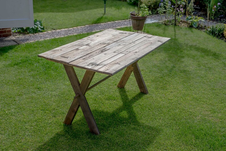 Reclaimed Wood Dining Table. Hand Made Rustic X Leg Design - Etsy