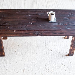 Reclaimed Scorched Wood Coffee Table. - Etsy