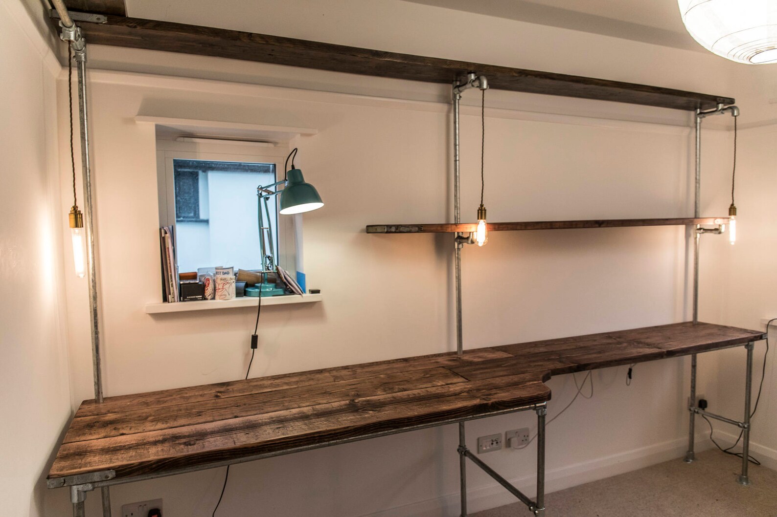 Bespoke Workstation Freestanding Shelving and Desk Made From Reclaimed ...