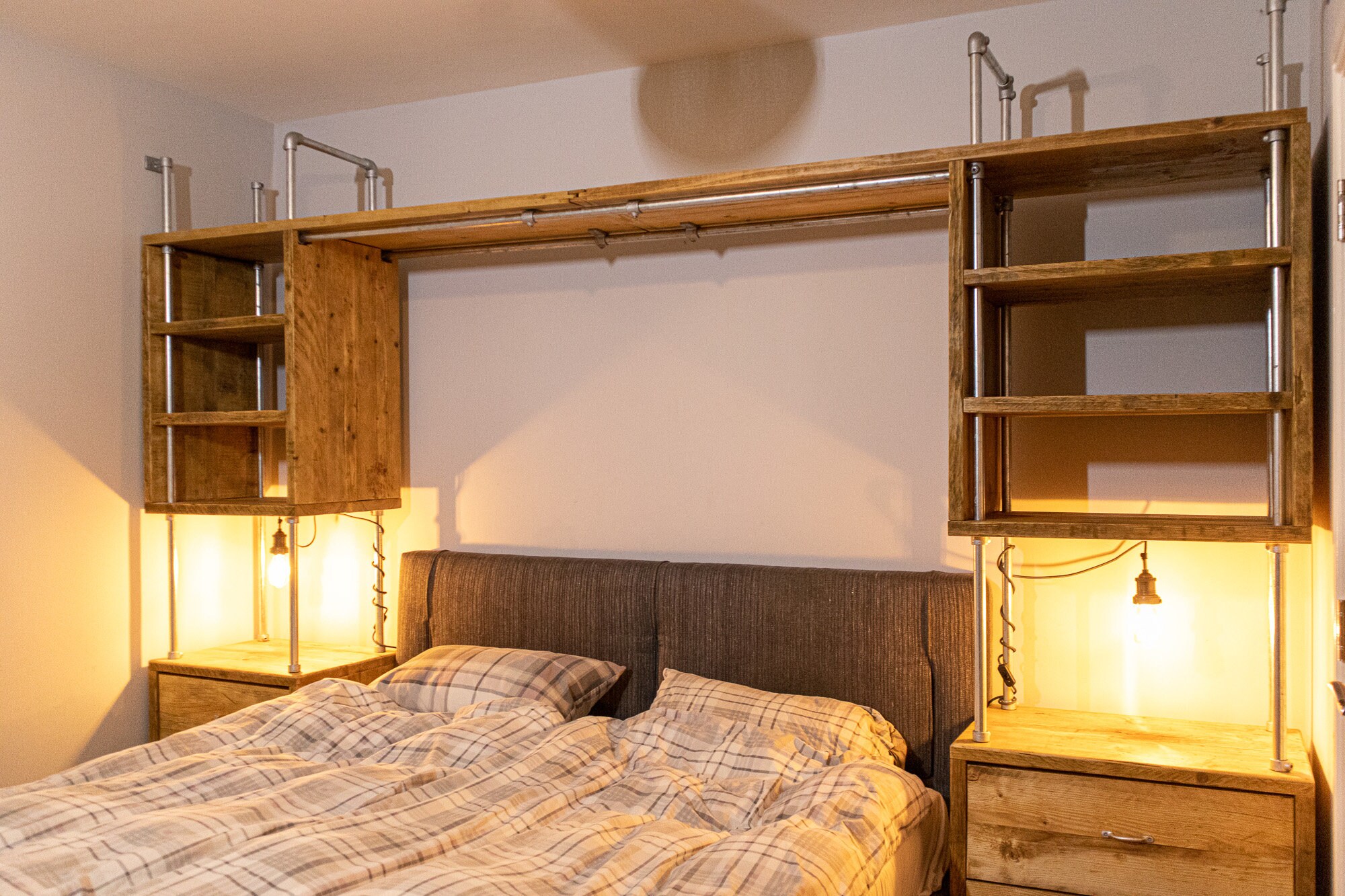 Overbed Unit Bespoke Bedside Tables and Shelving Scaffolding Boards and ...