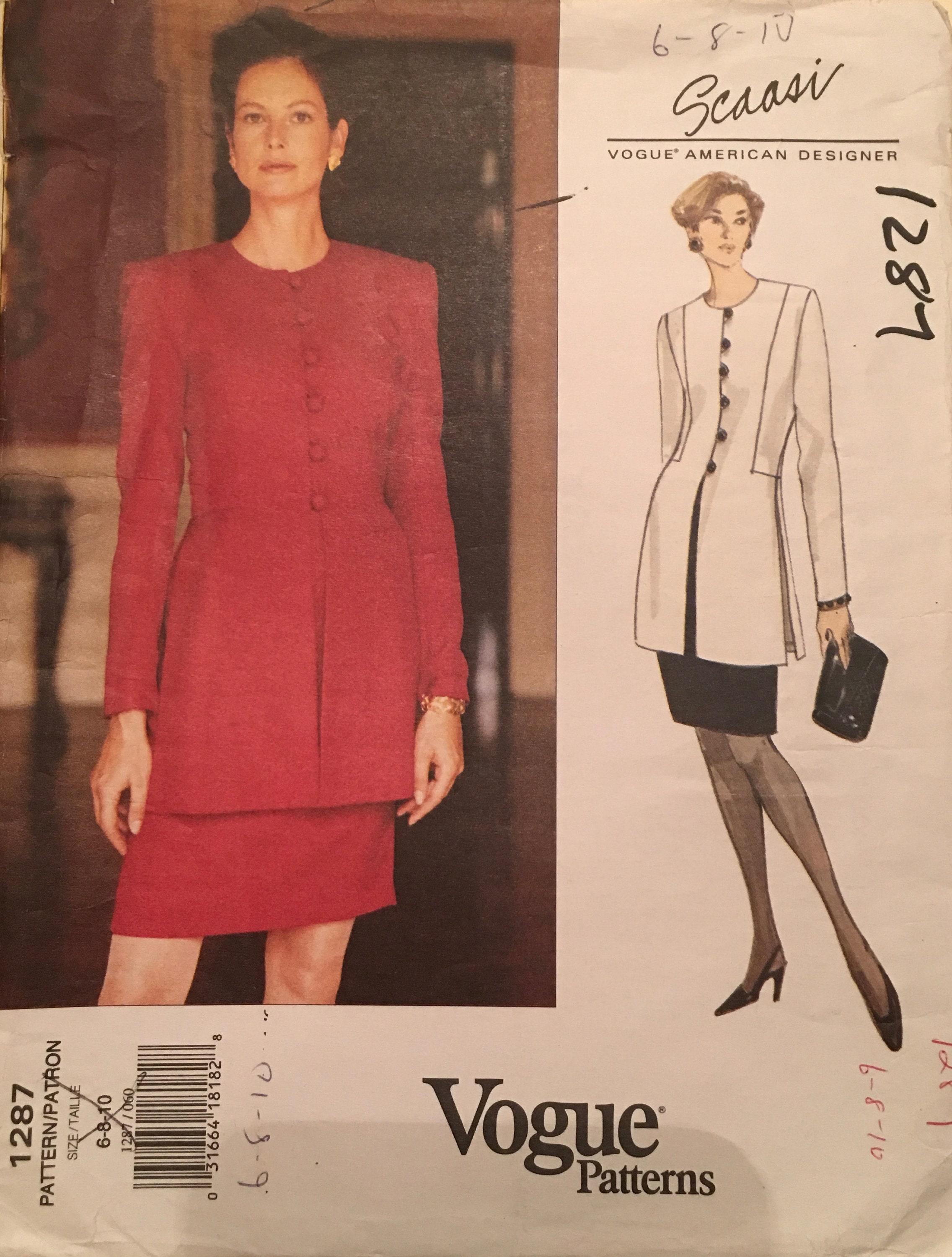 Patrón vintage: Vogue American Designer/Scaasi 1287 Tallas - Etsy España