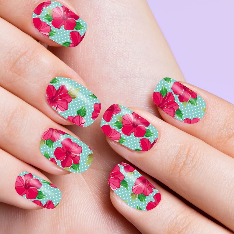 WATERSLIDE NAIL WRAPS 4 Sets of 18 Spring Flower Mix Decals - Etsy