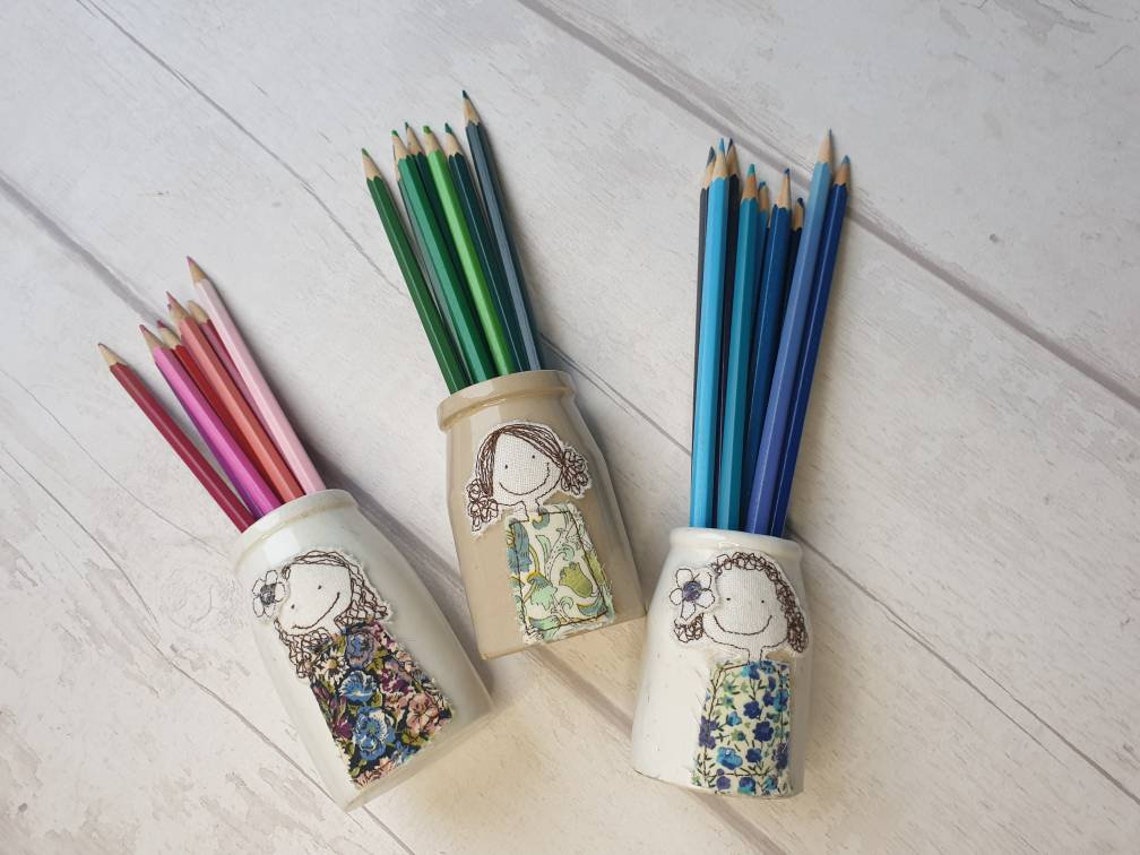 Pencil Pots / Make up Storage / Pots of Love by Justsosara | Etsy