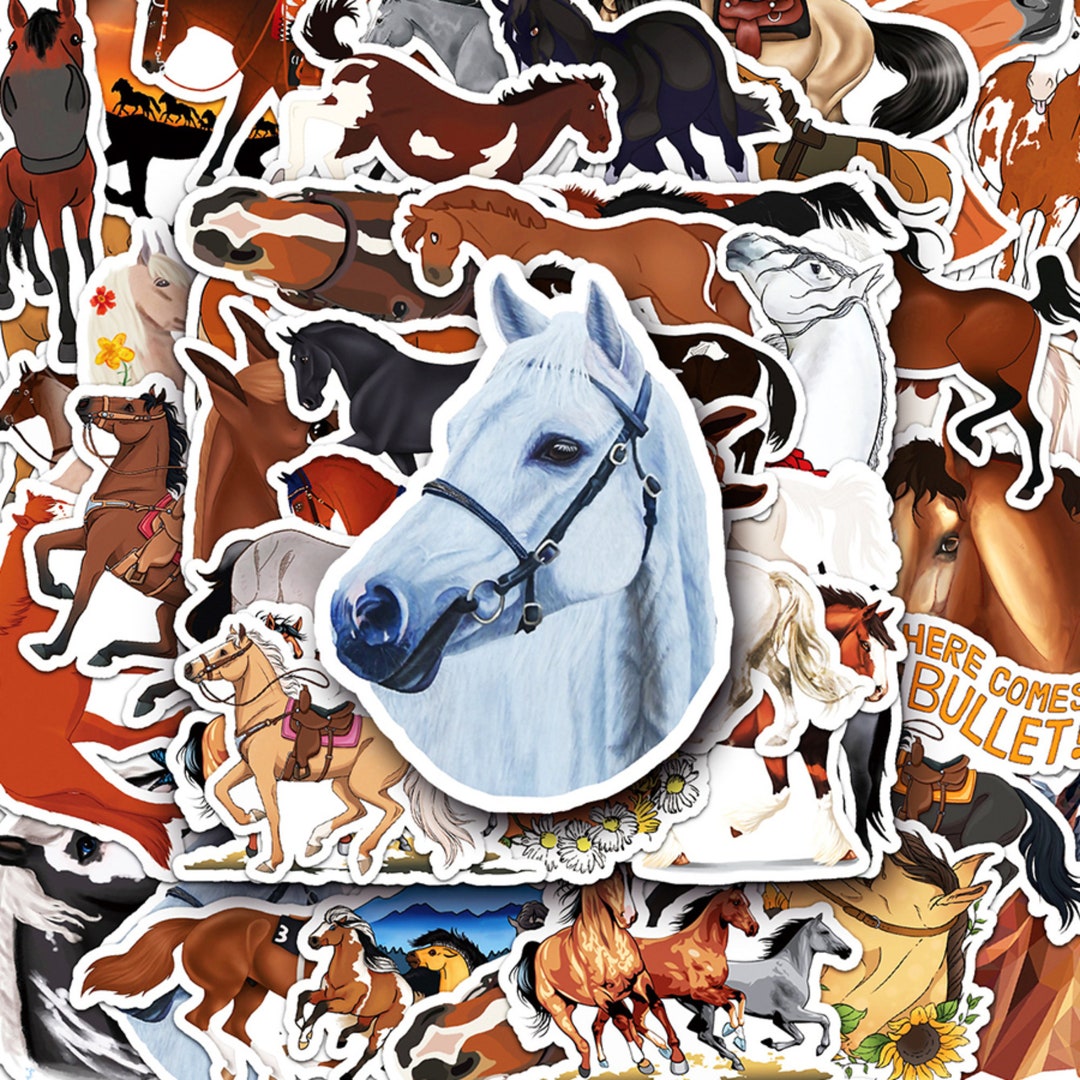 25/50 Horse Vinyl Stickers Cute Horses Horse Lover Horse - Etsy