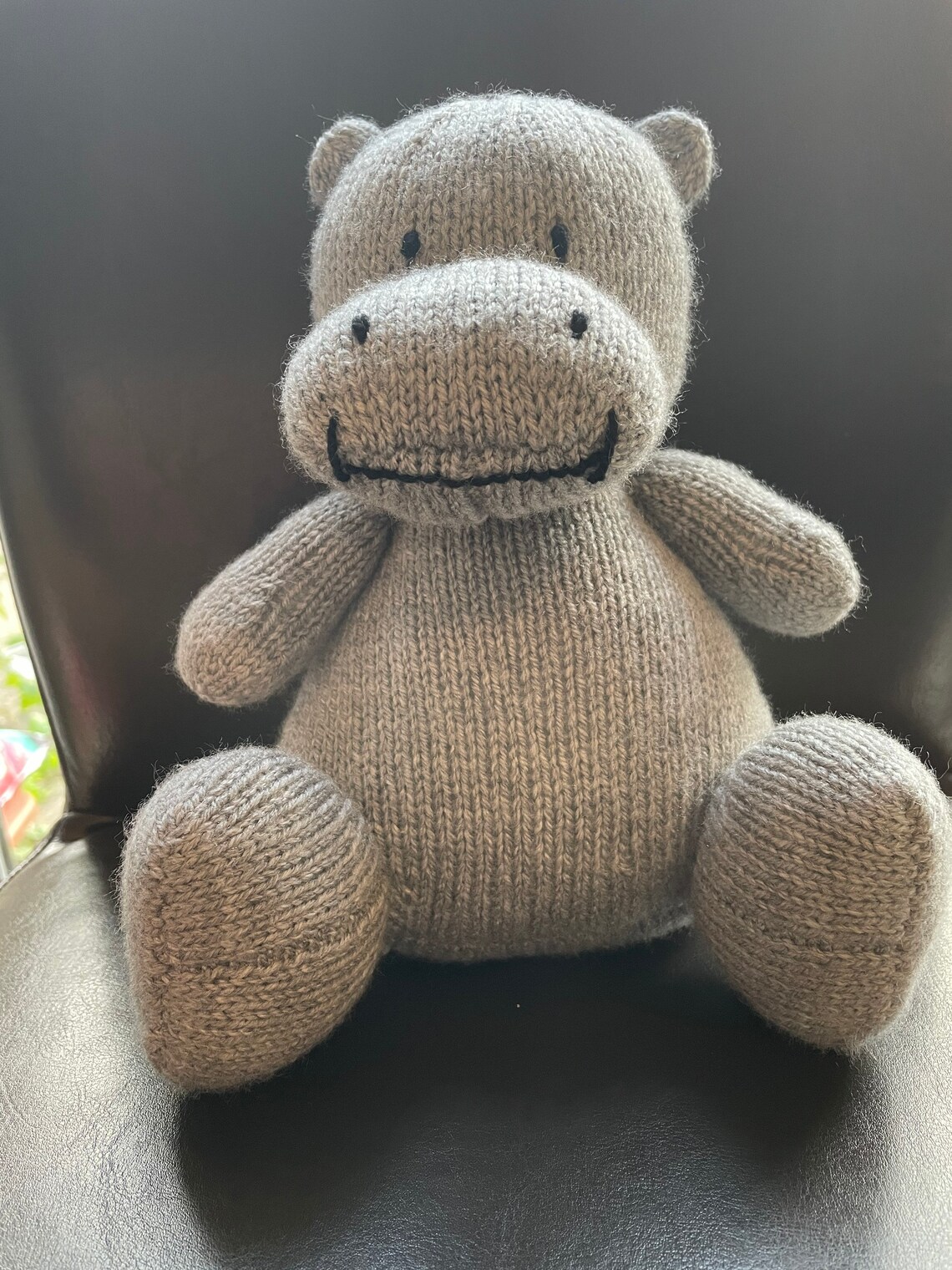 Hand Knitted Hippo. - Etsy