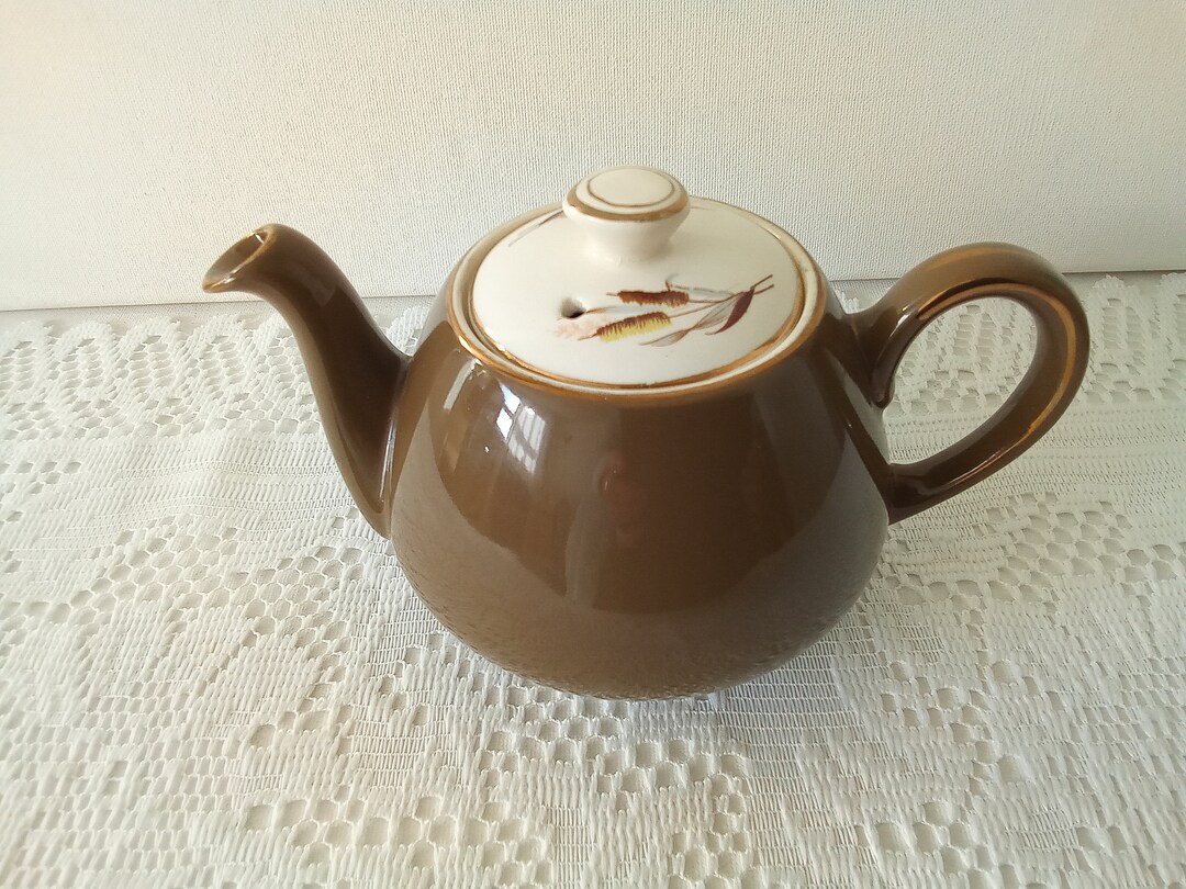 Alfred Meakin China Teapot Tea for Two Straining Holes Wheat Design ...