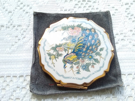 Queens Stratton Peacock Compact - New Puff - Pouch - … - Gem