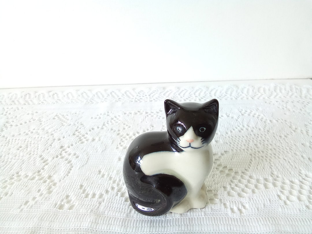 Miniature Quail China Cat Name noah Hand Painted Collectors Green Eyes ...