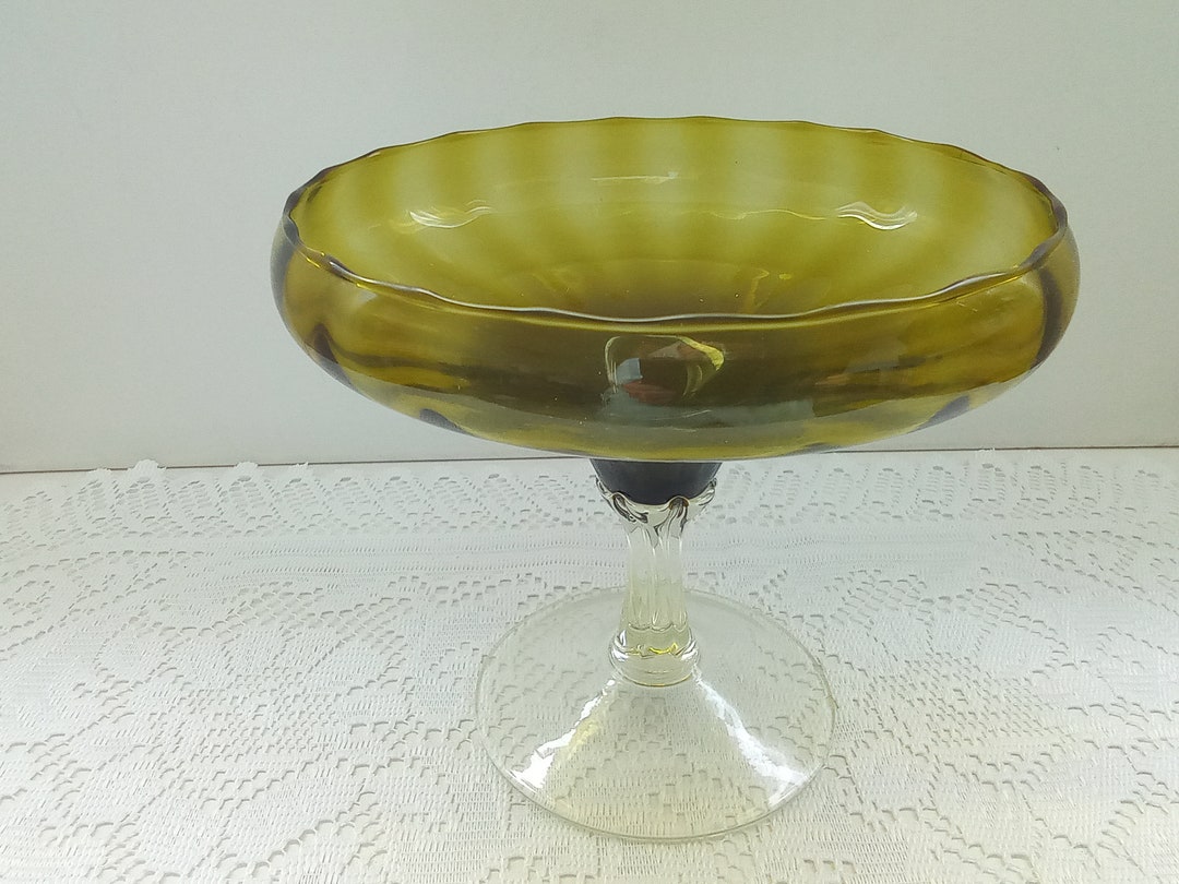 Mid Century Green Glass Dish Statement Interior Décor - Etsy