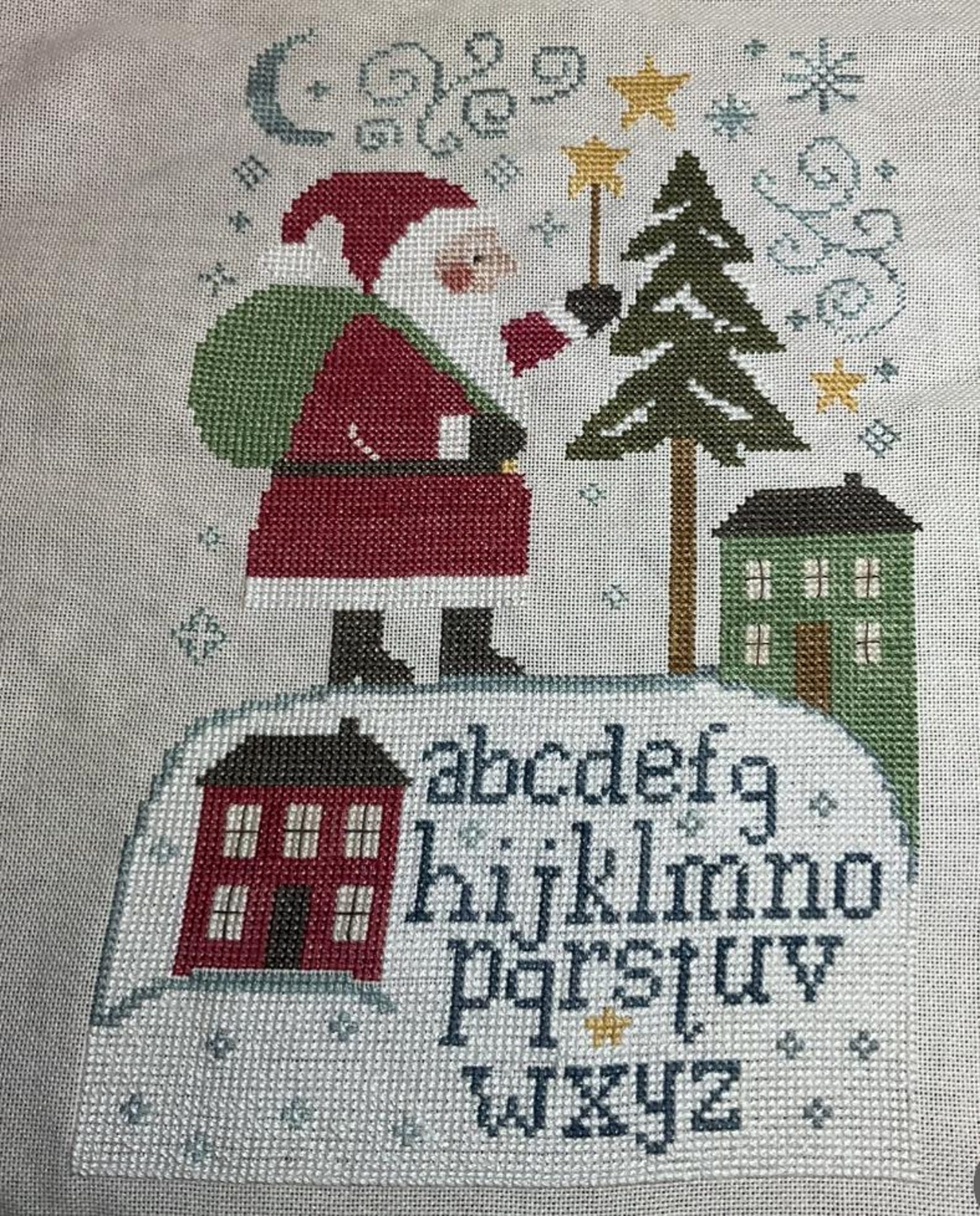 Santa’s Alphabet Hill, a PDF Christmas Cross Stitch Pattern by Monica’s ...
