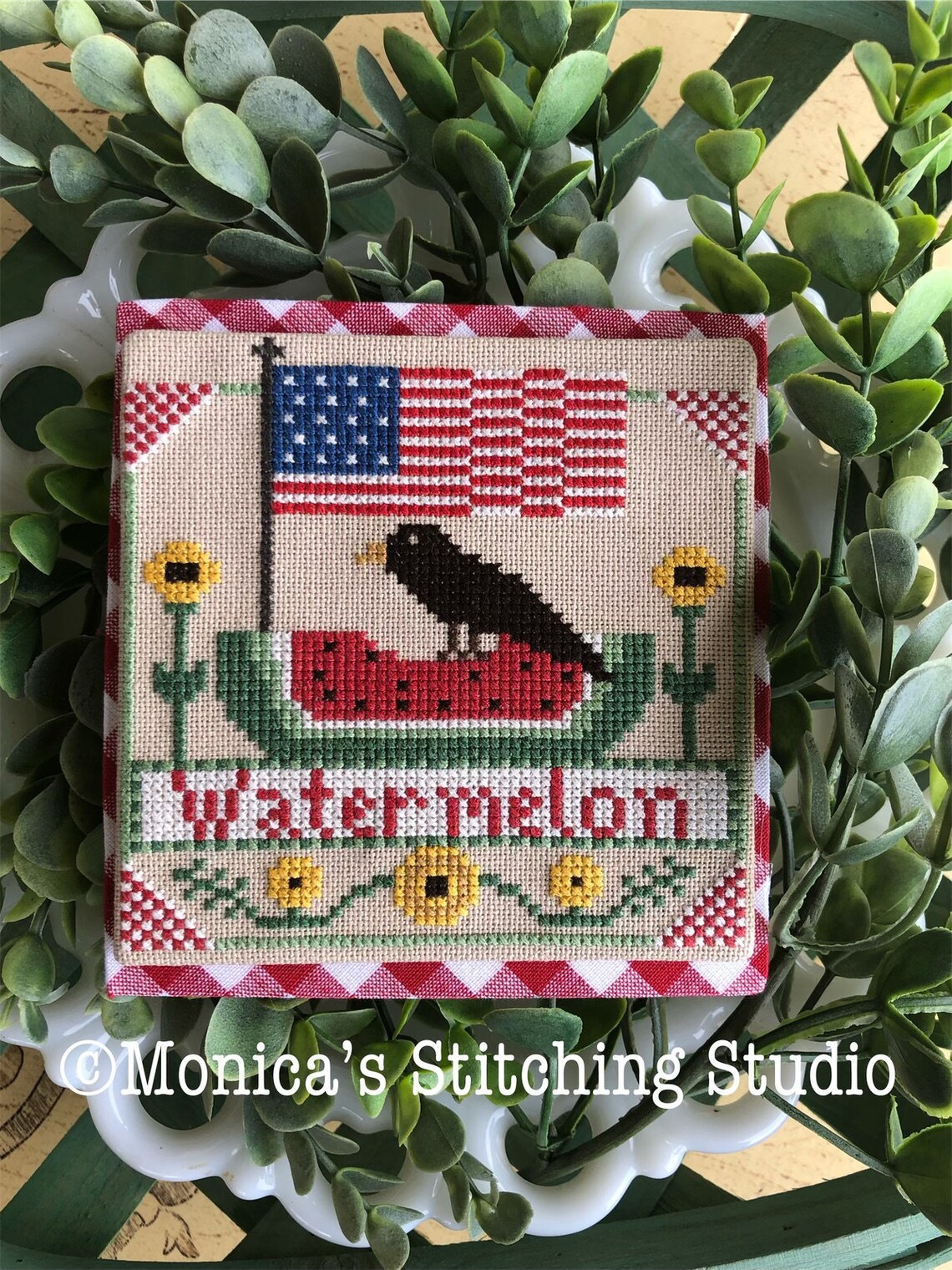 Monica's Stitching PDF Cross Stitch Pattern #5, "watermelon" - Etsy