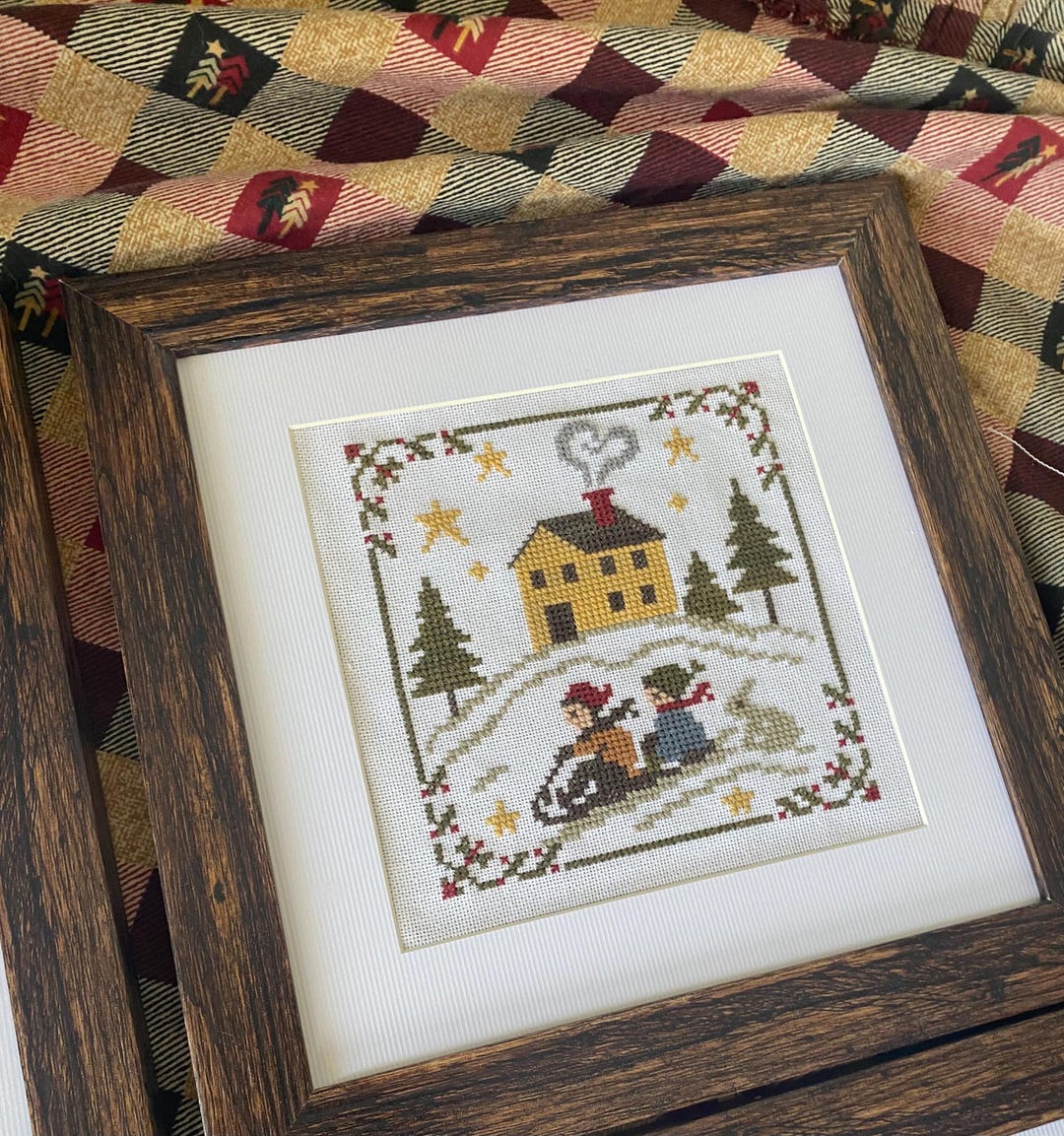 Winter Sledding Scene Cross Stitch Pattern, Country Series (PDF) - Etsy