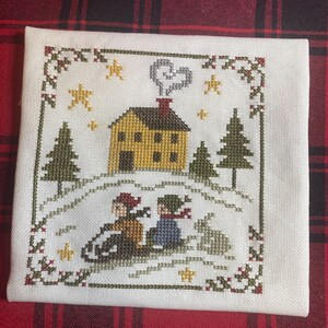 Winter Sledding Scene Cross Stitch Pattern, Country Series (PDF) - Etsy