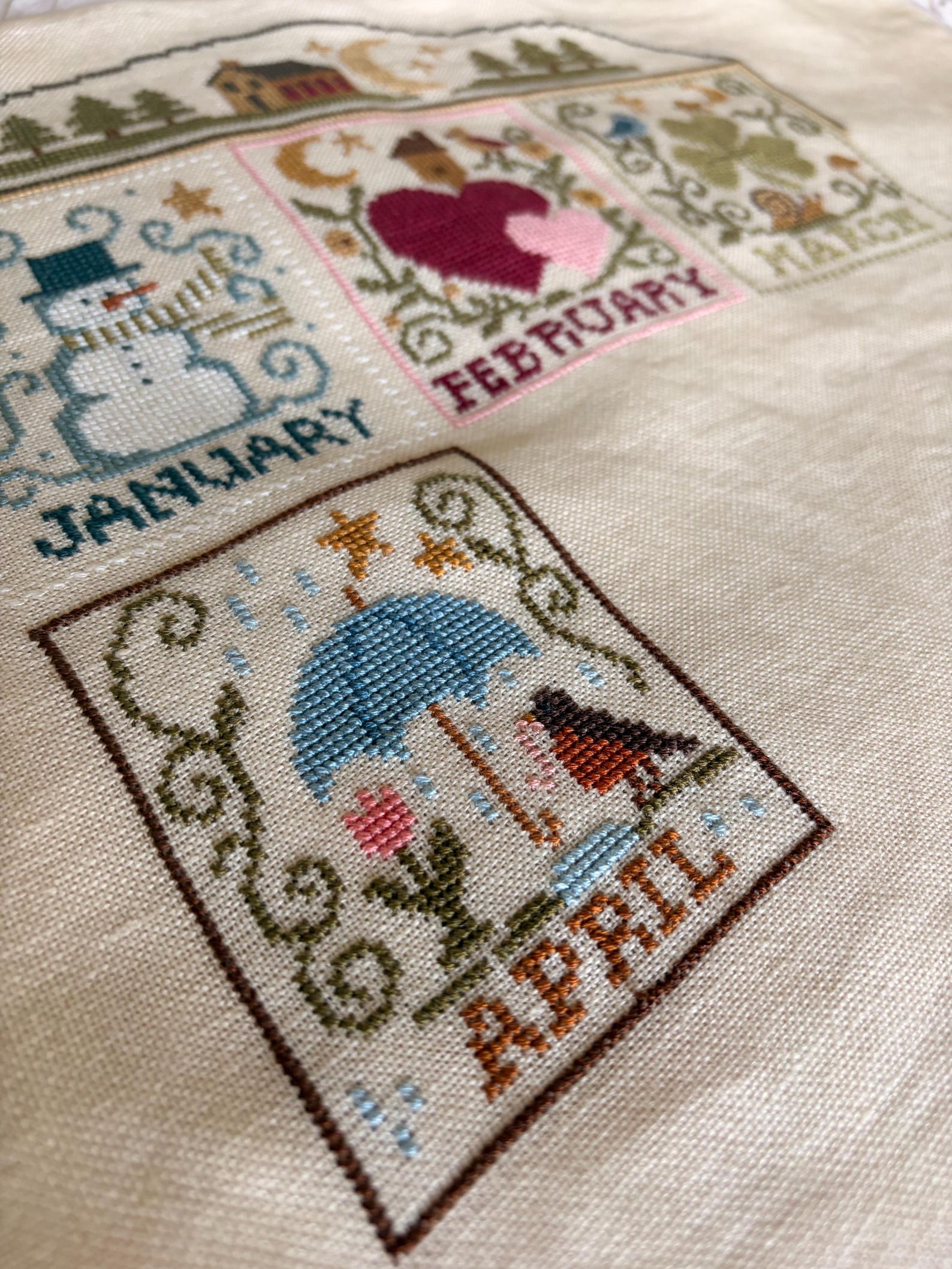 April, Spring Cross Stitch Pattern, Monthly Moments (PDF Download) - Etsy