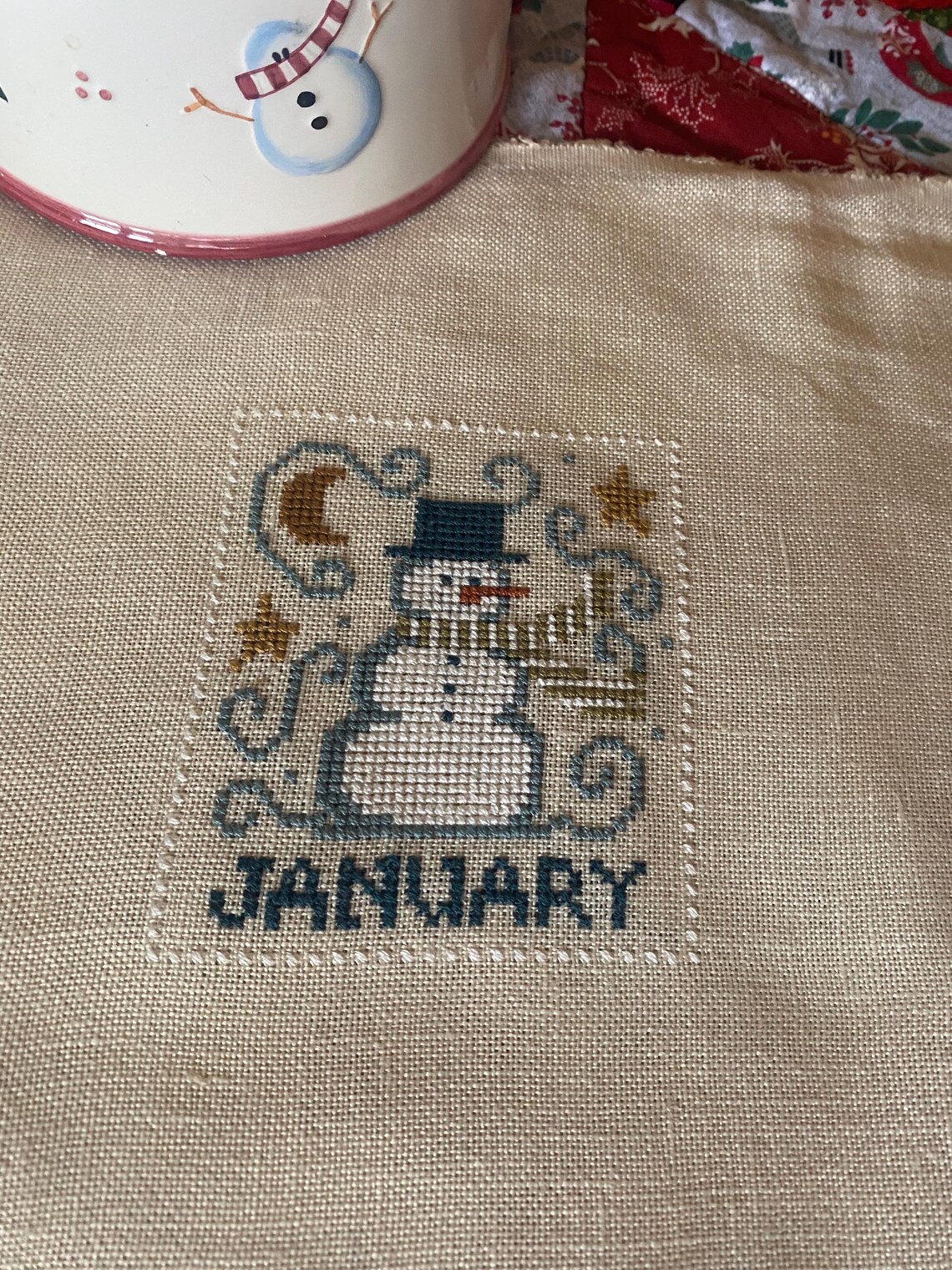 January Snowman, Cross Stitch Pattern, PDF Download - Etsy