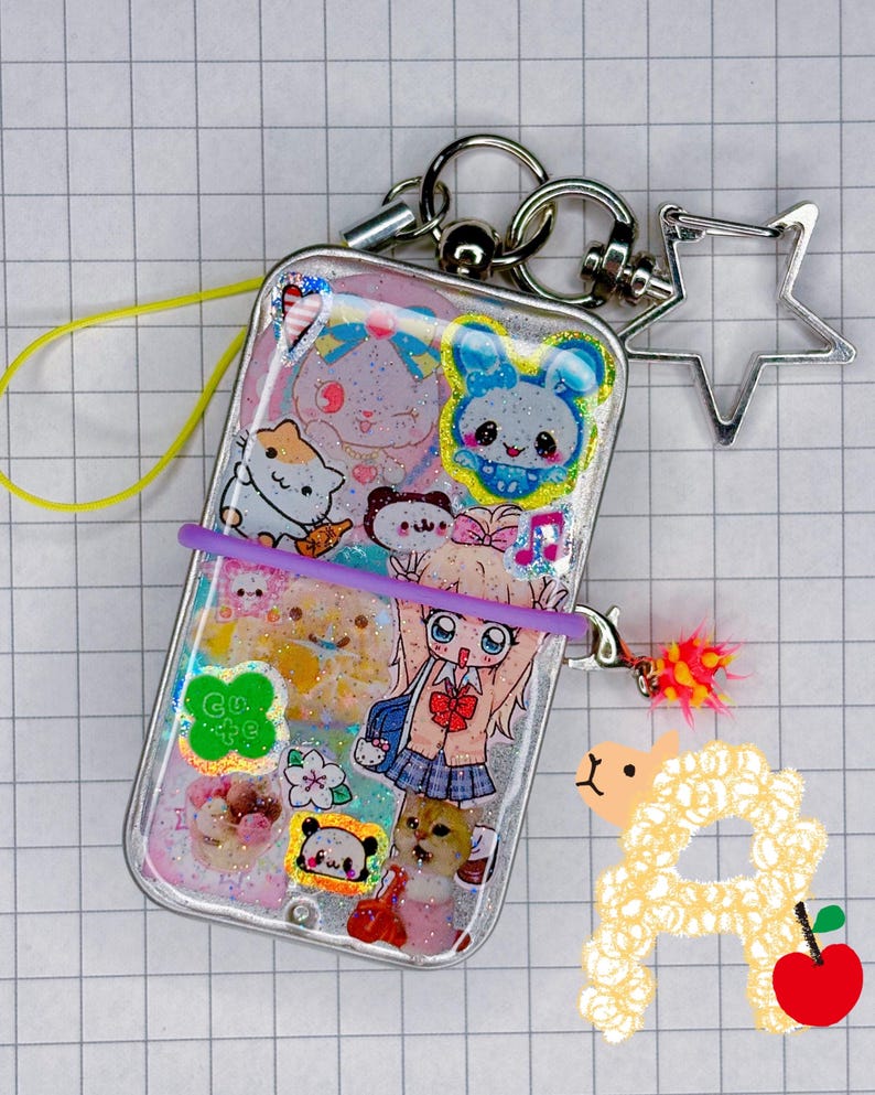 Trinket Tin Keychain With Charm Kawaii Heisei Retro Inspired - Etsy