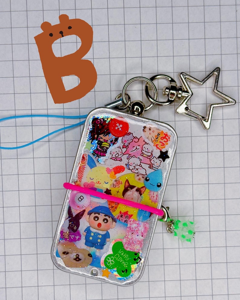 Trinket Tin Keychain With Charm Kawaii Heisei Retro Inspired - Etsy