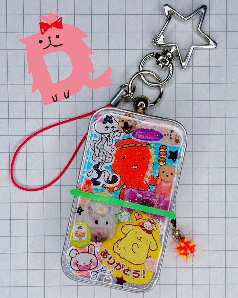 Trinket Tin Keychain With Charm Kawaii Heisei Retro Inspired - Etsy