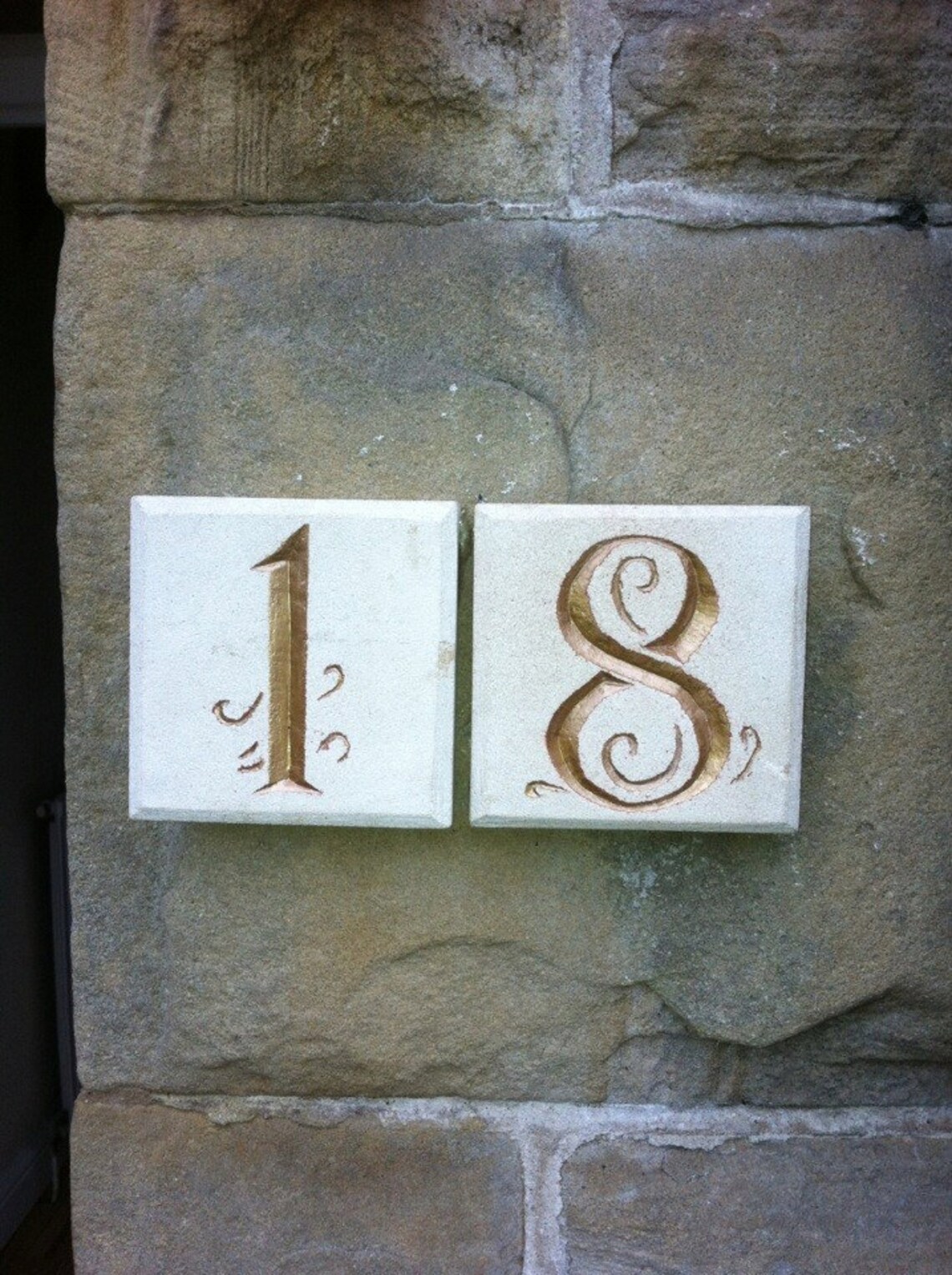 Hand-cut and Painted House Number Plaques in Portland Stone - Etsy