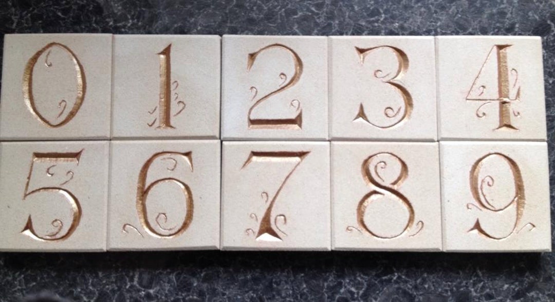 Hand-cut and Painted House Number Plaques in Portland Stone - Etsy UK